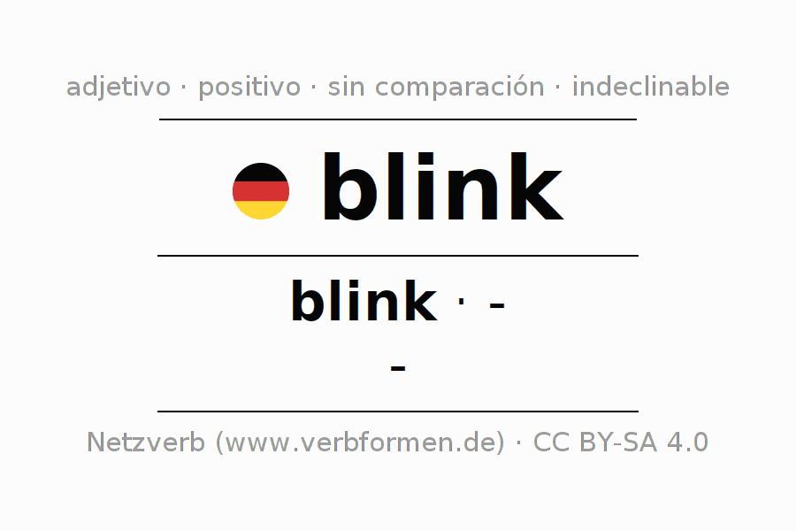 blink declinación | Todas las formas, exaltación, tablas, audio de voz ...