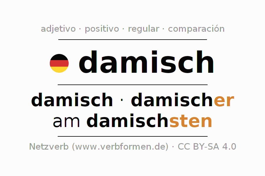 damisch declinación | Todas las formas, exaltación, tablas, audio de ...